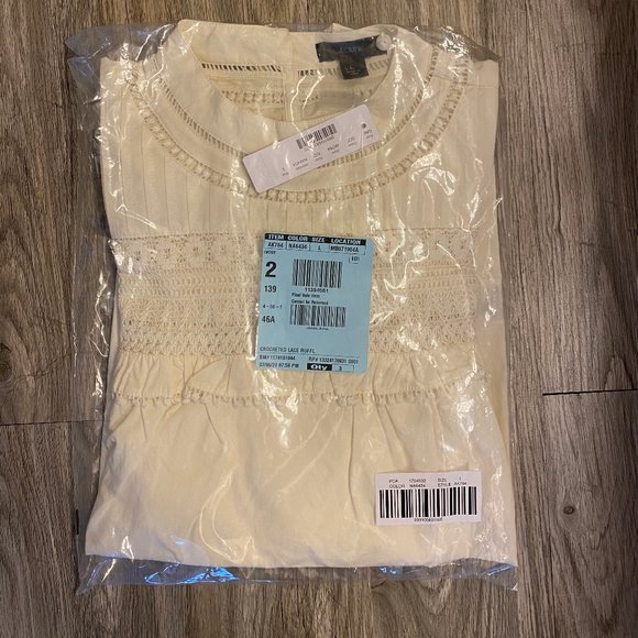 J. Crew | Tops | J Crew Crocheted Lace Ruffle Top In Ivory | Poshmark